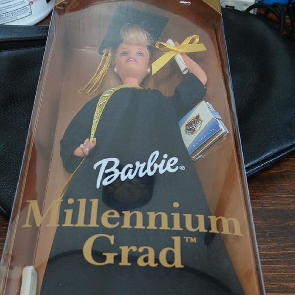 Barbie | Accents | Barbie Millennium Grad Doll In Black And Gold Nib ...